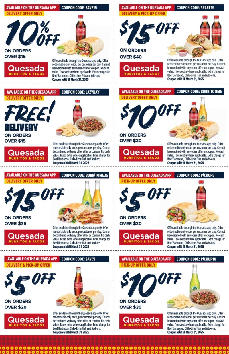 Promos and Deals | Quesada Burritos & Tacos